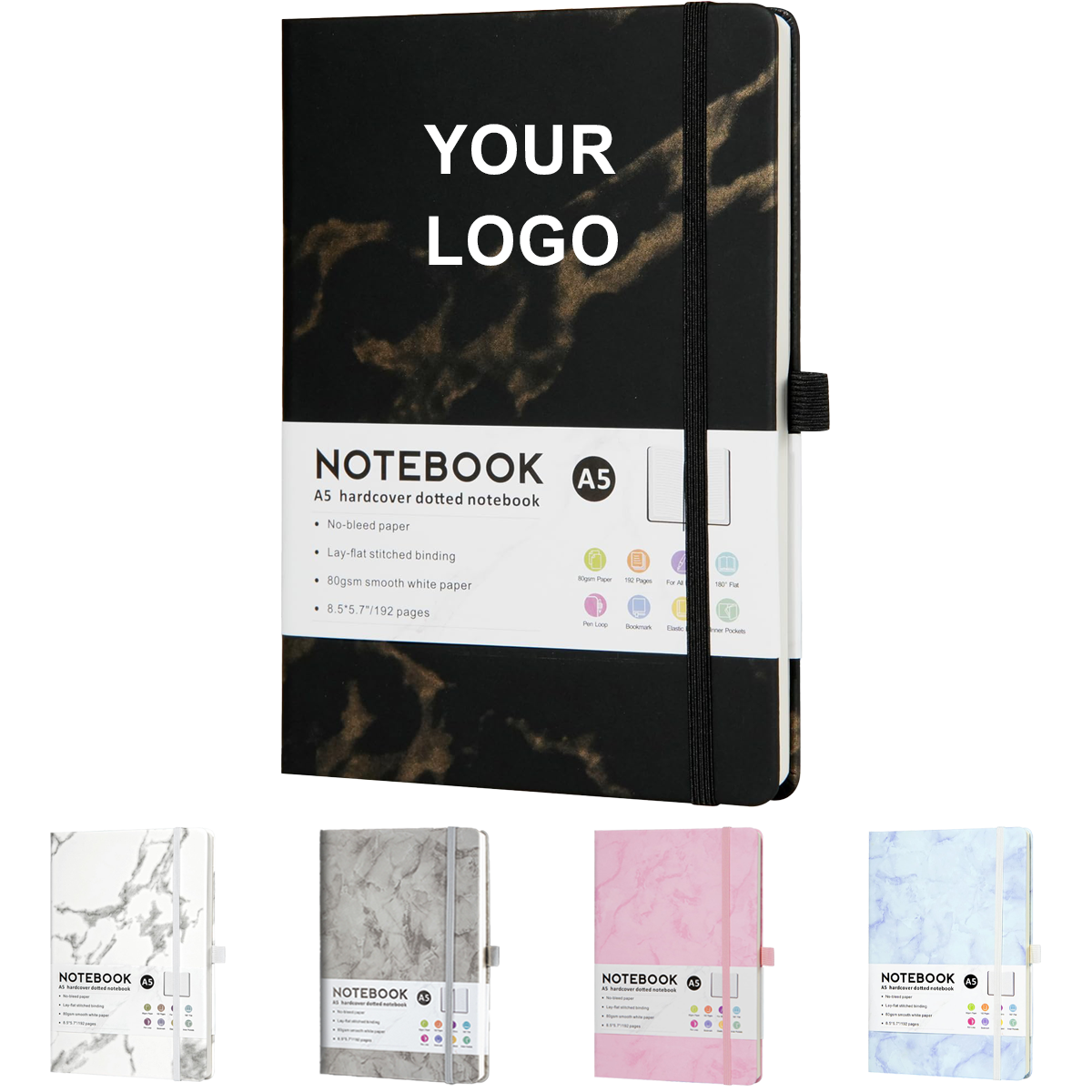 A5 PU Leather Marble Notebook - FIBOSTEEL INC.